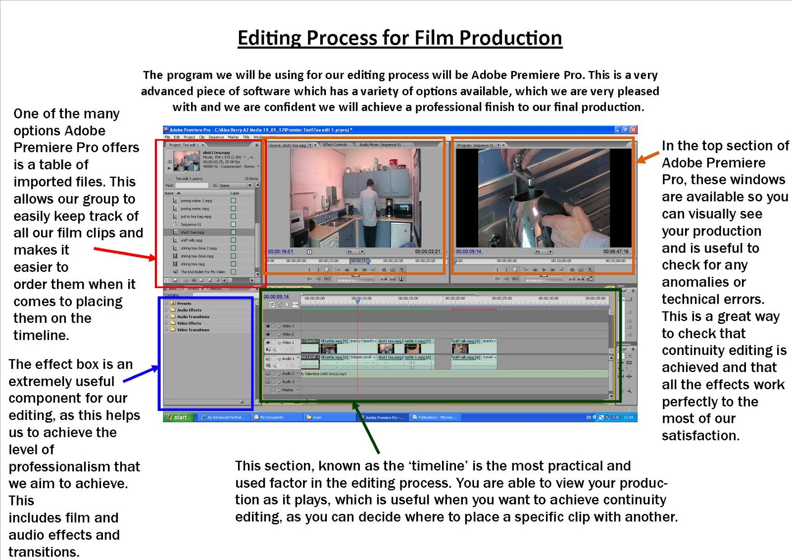 A2 Advanced Portfolio: Editing Process for Film Production