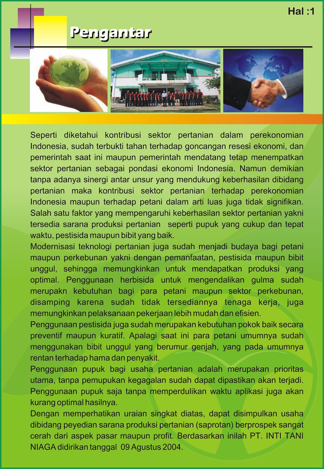 PT. INTI TANI NIAGA: Profil Perusahaan