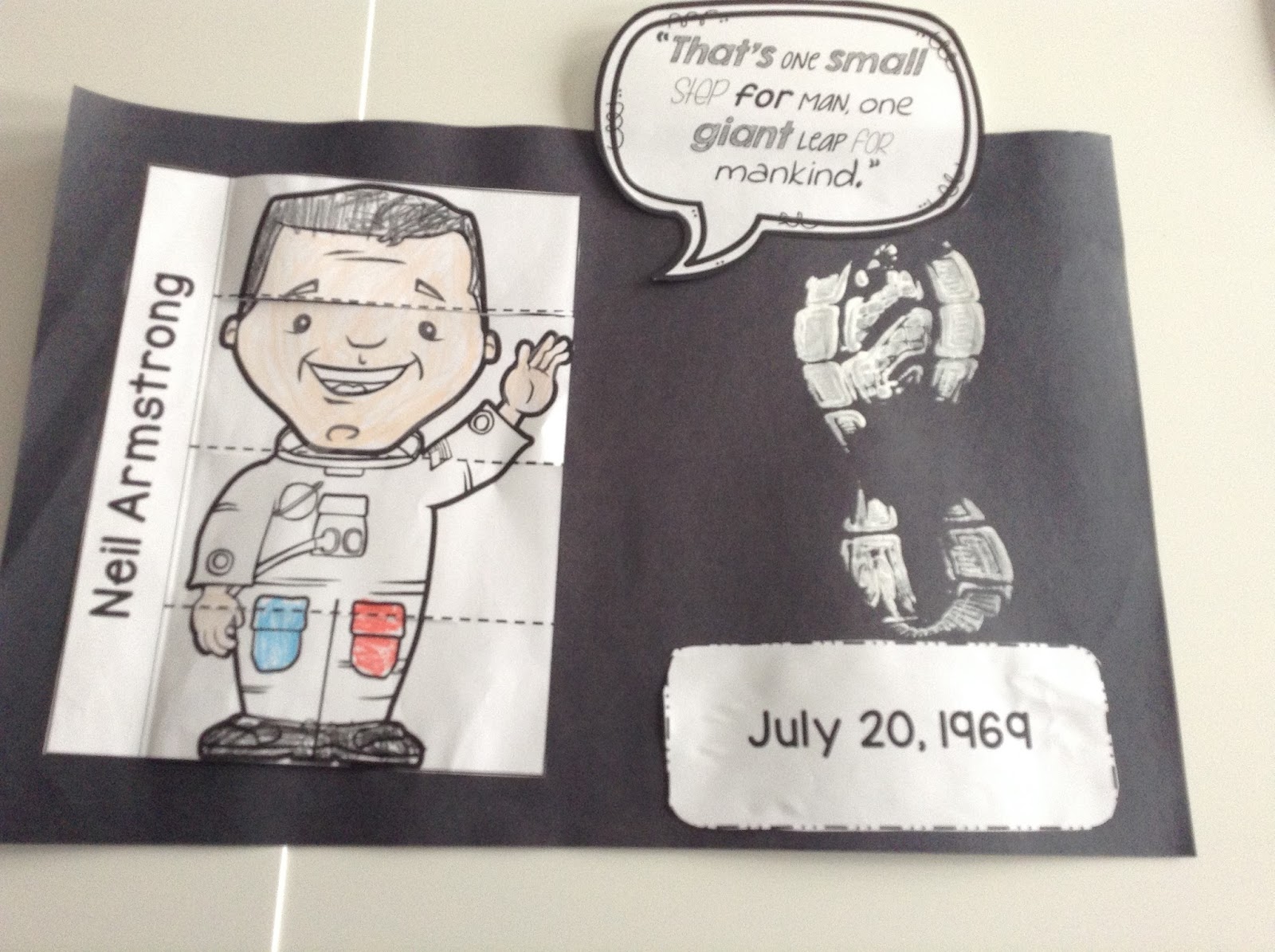 TeacherMomPlus3: Neil Armstrong Report + Craft