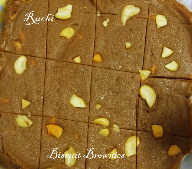 Ruchi: Biscuit Brownies ( No Bake)
