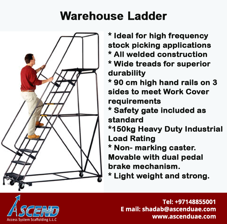 Welcome to Ascend Access System Scaffolding L.L.C: Warehouse Ladder
