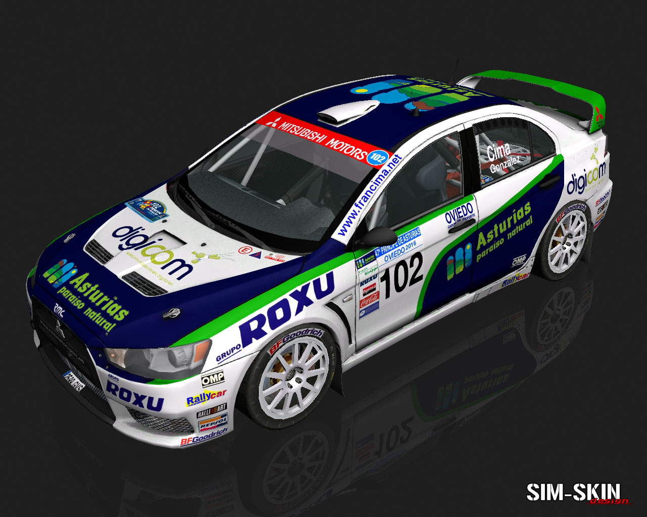 DarioRS decals: MITSUBISHI LANCER EVO X, F.CIMA, RALLY PRINCIPE DE ...