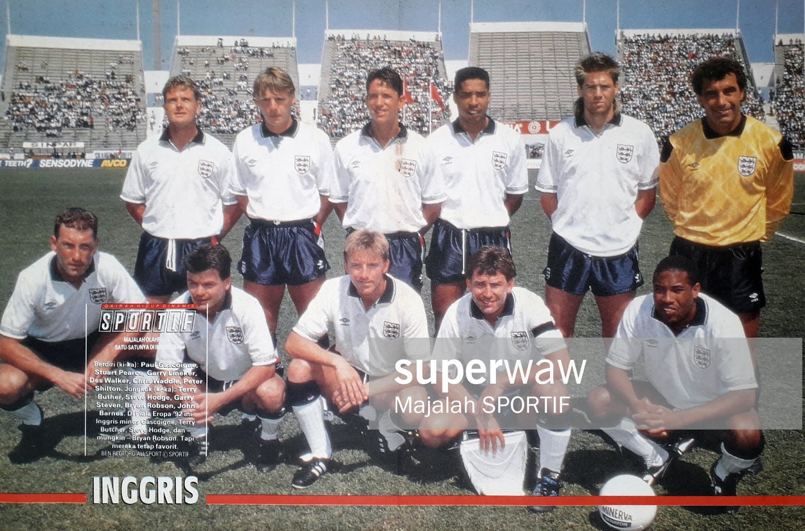 POSTER TIMNAS INGGRIS 1990