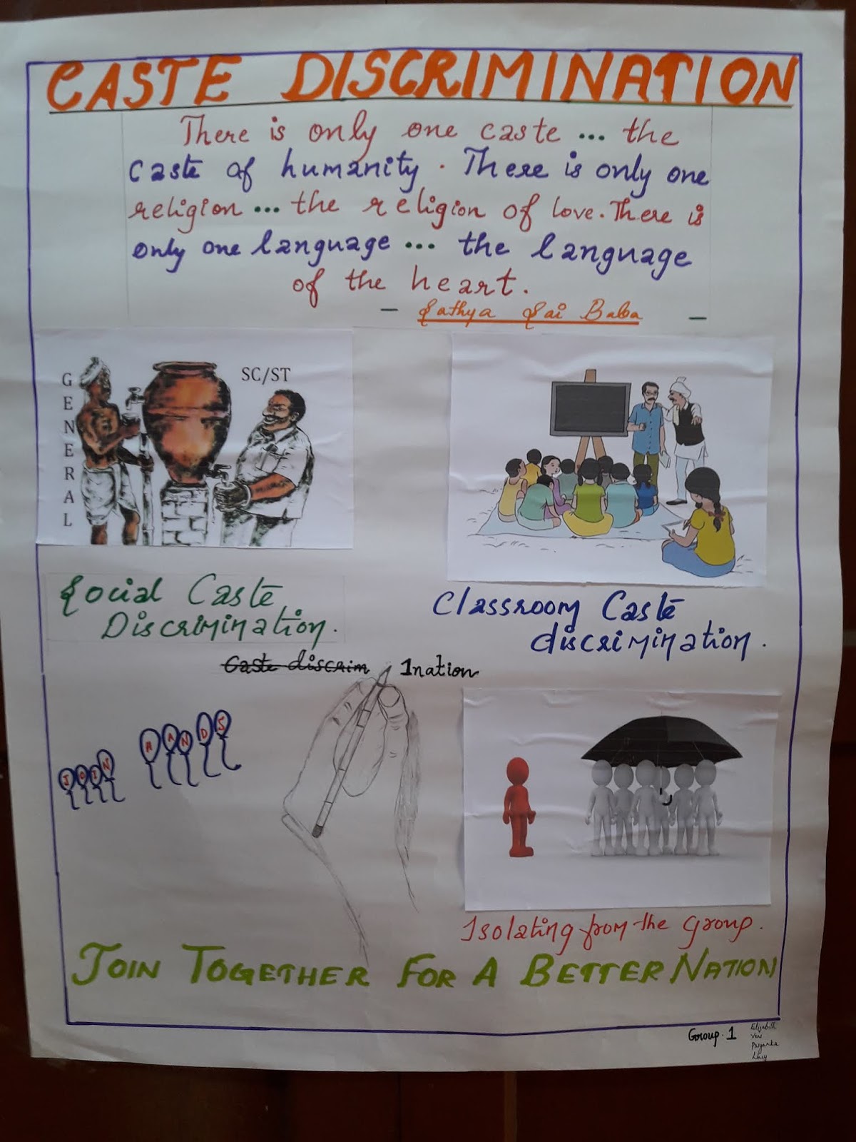 Poster Making On Caste Discrimination