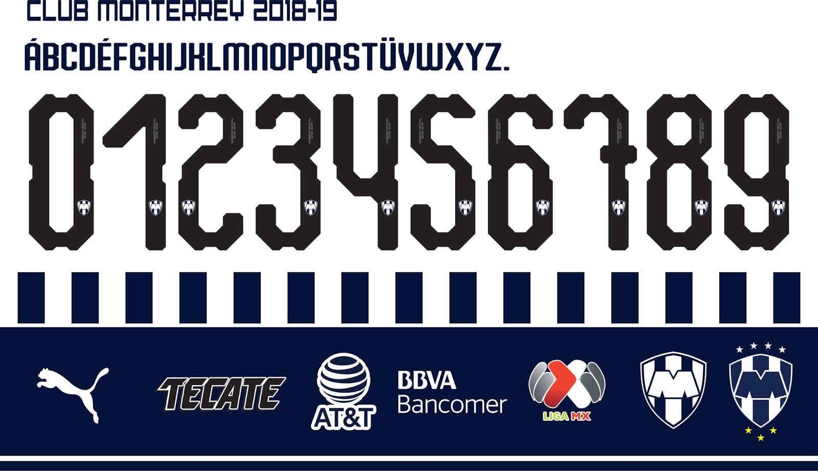 Tipografias De Futbol: Tipografía Club Monterrey 2018-2019