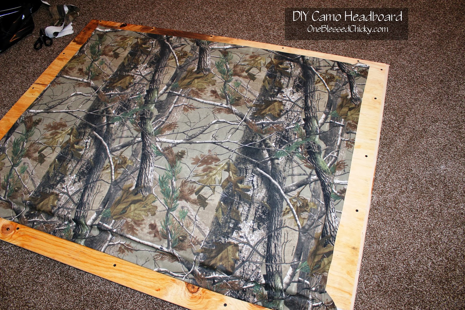 One Blessed Chicky: DIY Camo Headboard