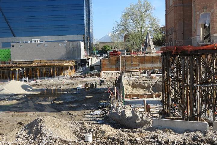 New Temple in Provo: Concrete Pump at the Site Today