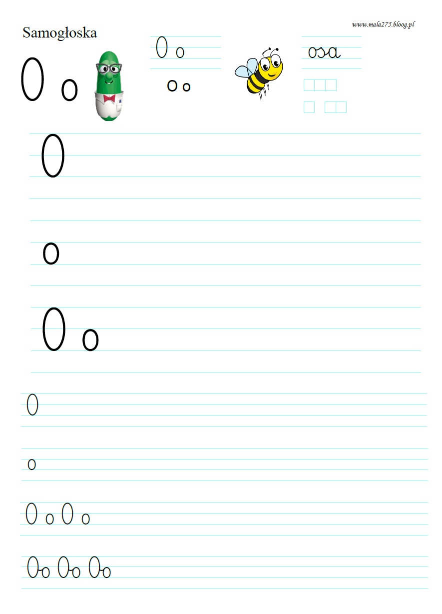 BLOG EDUKACYJNY DLA DZIECI: LITERKA O - KARTY PRACY