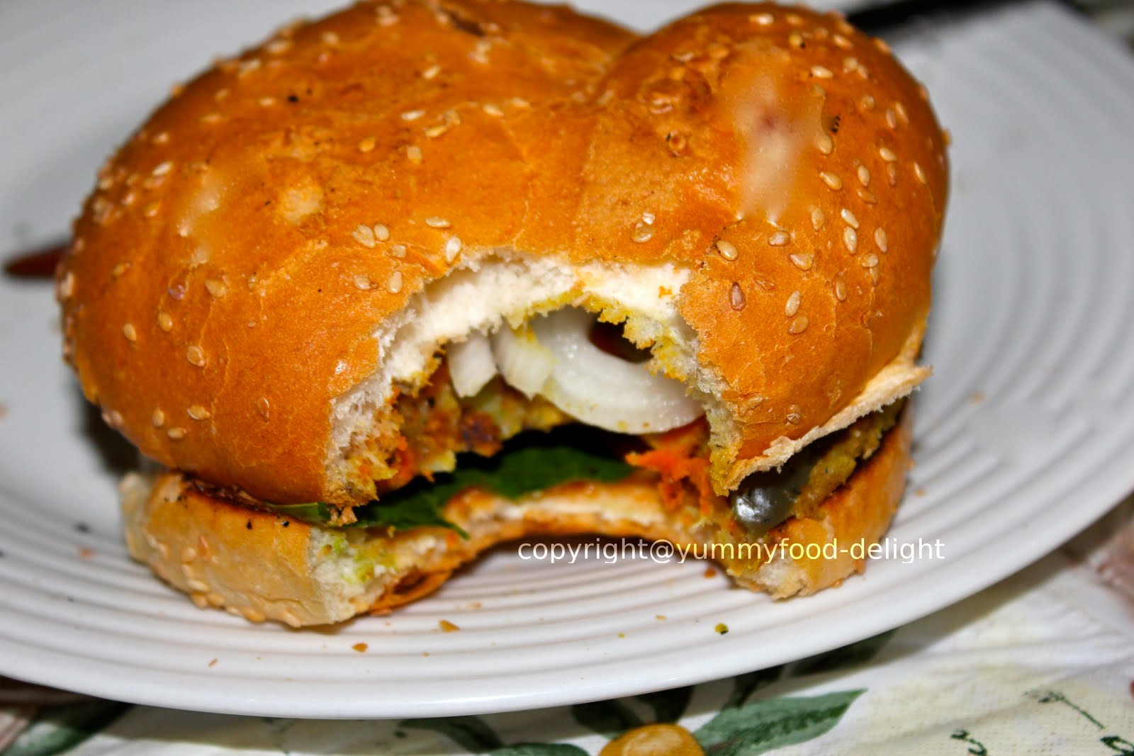 Yummy Food Delight.....!!!: Low fat Veggie burger