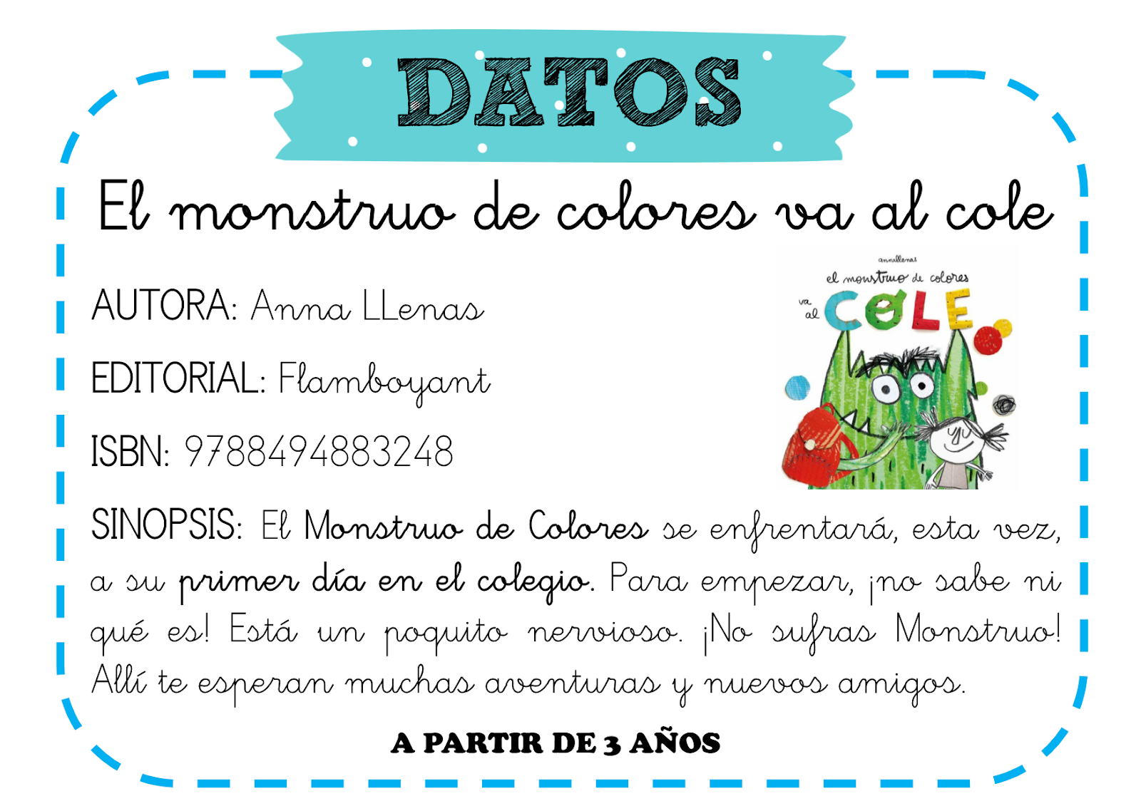 El Monstruo de Colores va al cole - Dale tiempo al aprendizaje