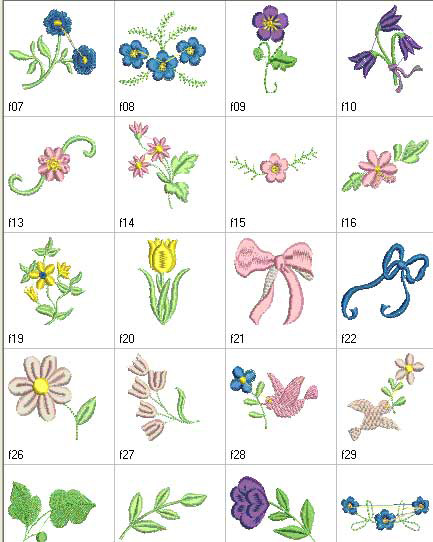 Dreams Free Embroidery: Mini Flowers Free Embroidery