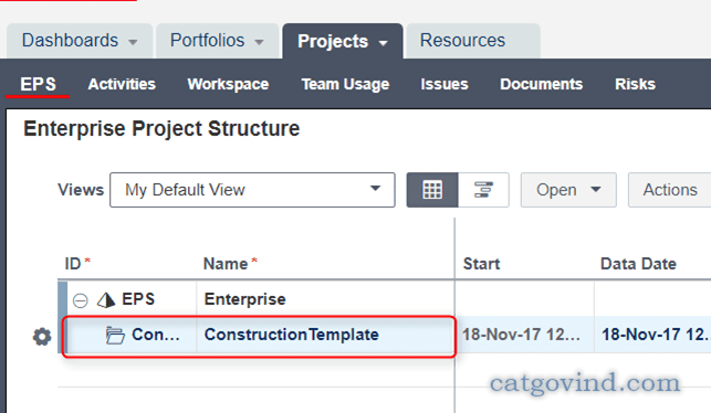 How to export a Template in Primavera P6 EPPM