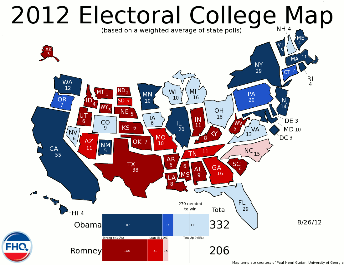 Frontloading HQ: The Electoral College Map (8/26/12)