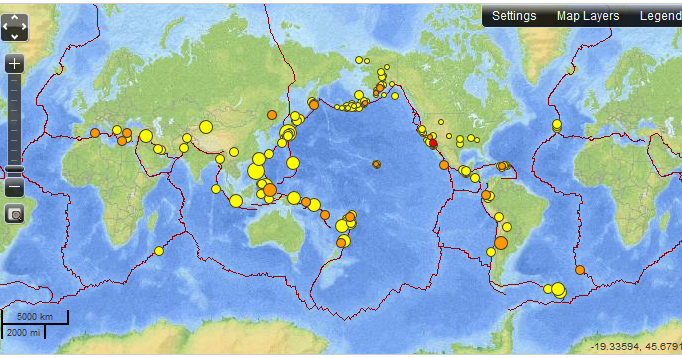 Usgs Real Time Earthquake Map - Map