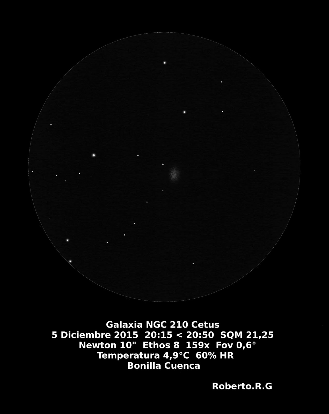 Observaciones astronómicas visuales: Observación Galaxia NGC 210 Cetus