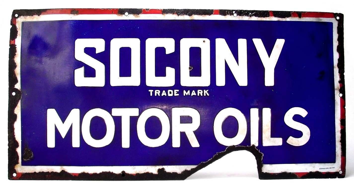 PATINA ANTIK: SOCONY MOTOR OILS ENAMEL SIGN