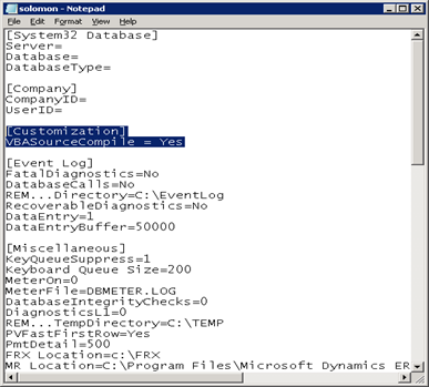 Microsoft Dynamics SL : Customizations fail on 64-bit server