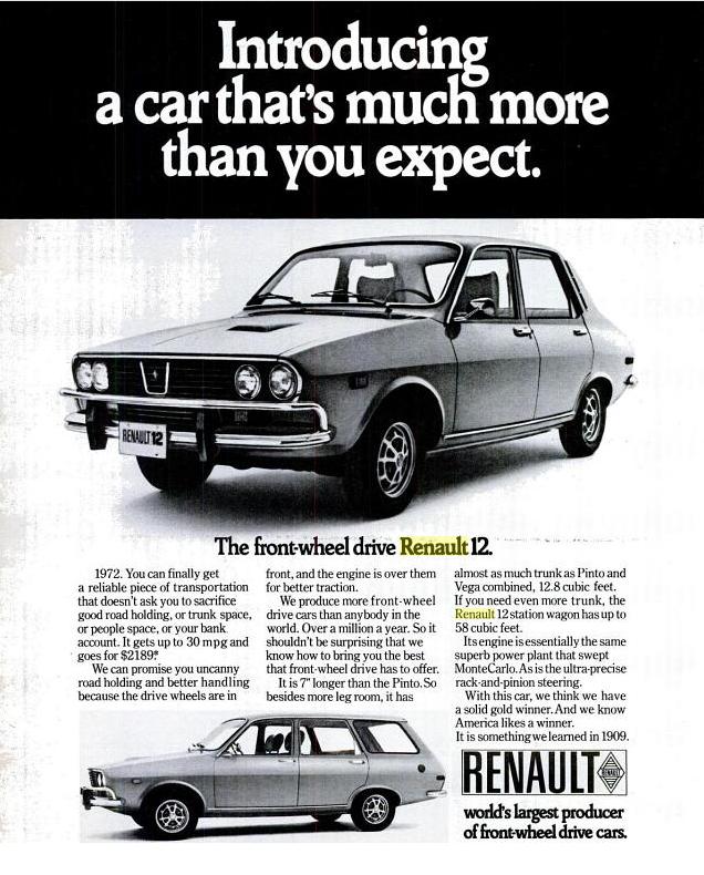 Traveling To The Past: Renault 12 - 1971 Vintage Advertising