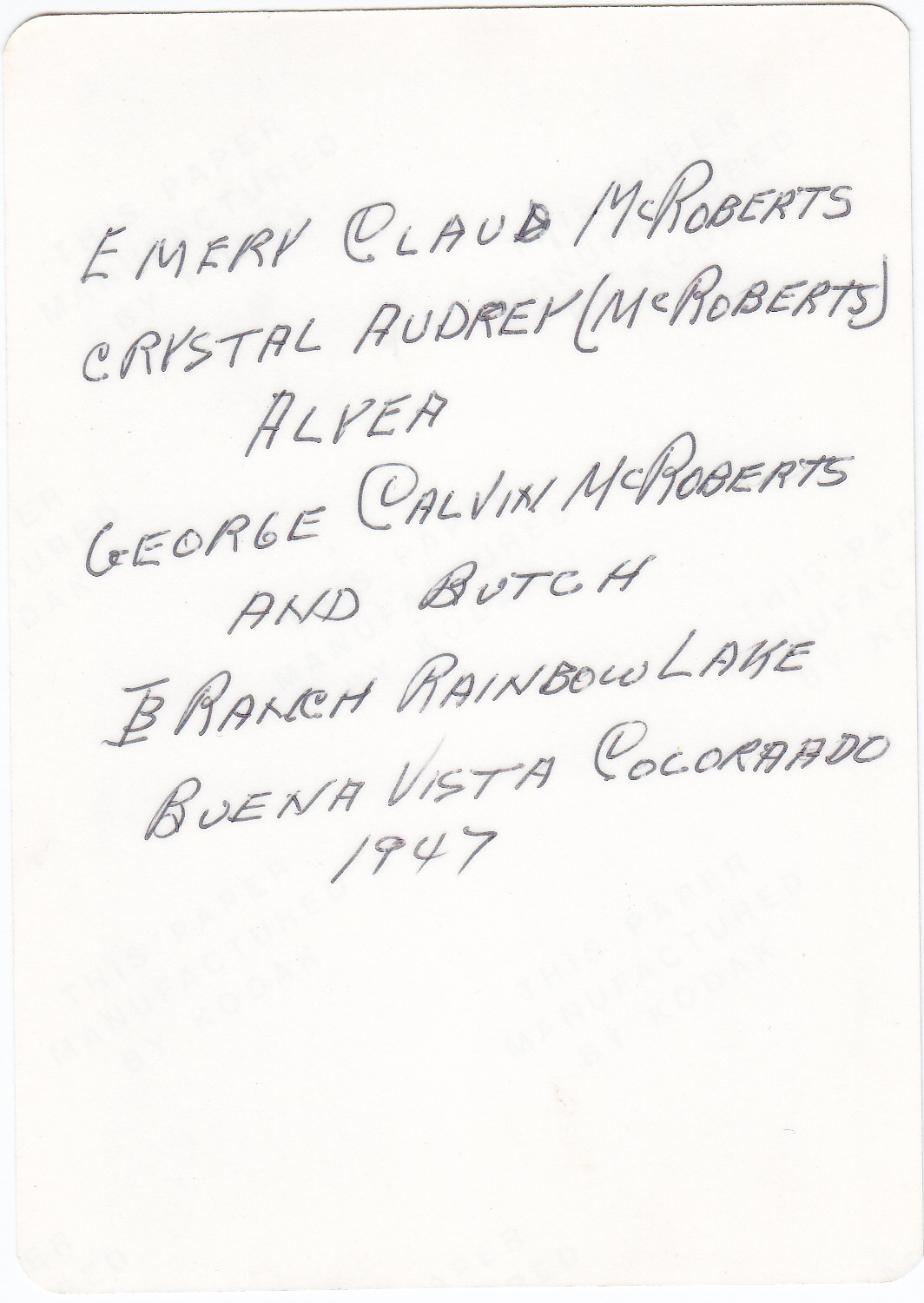 Millie's Family History: McRoberts