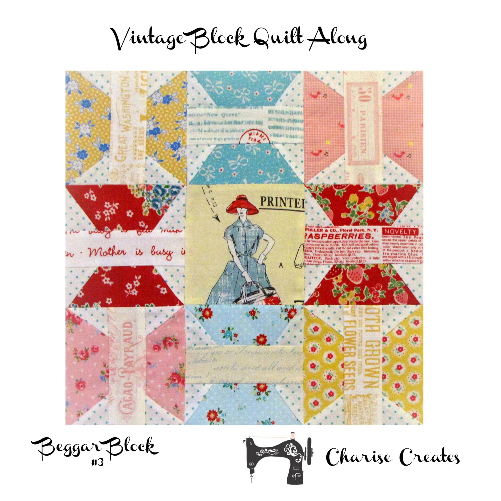 Rebecca Grace Quilting: Vintage Block QAL Block 3, Beggar Block