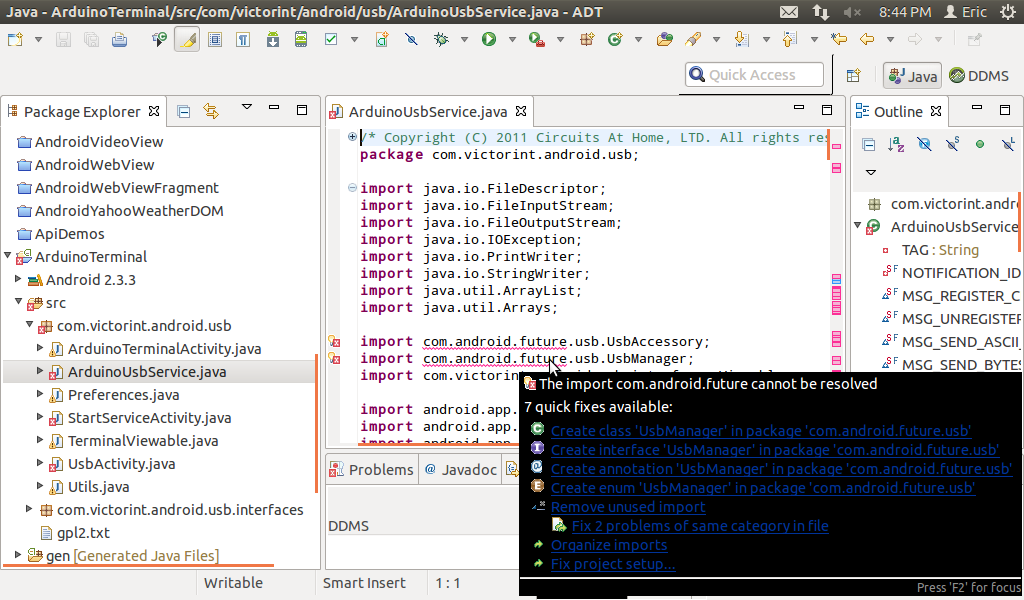 Arduino-er: Import and setup Android ADK terminal emulator, to work ...