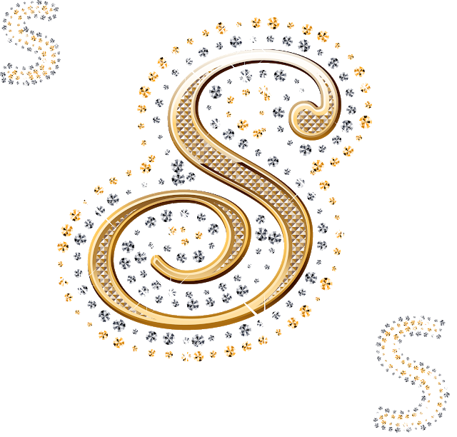 Abecedario Dorado con Brillantes y Chispas. - Oh my Alfabetos!