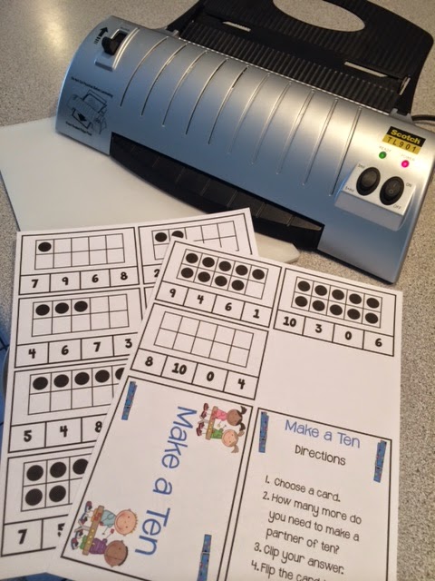 Second Grade Shoppe: Make a Ten / Ten Frame Clip Cards
