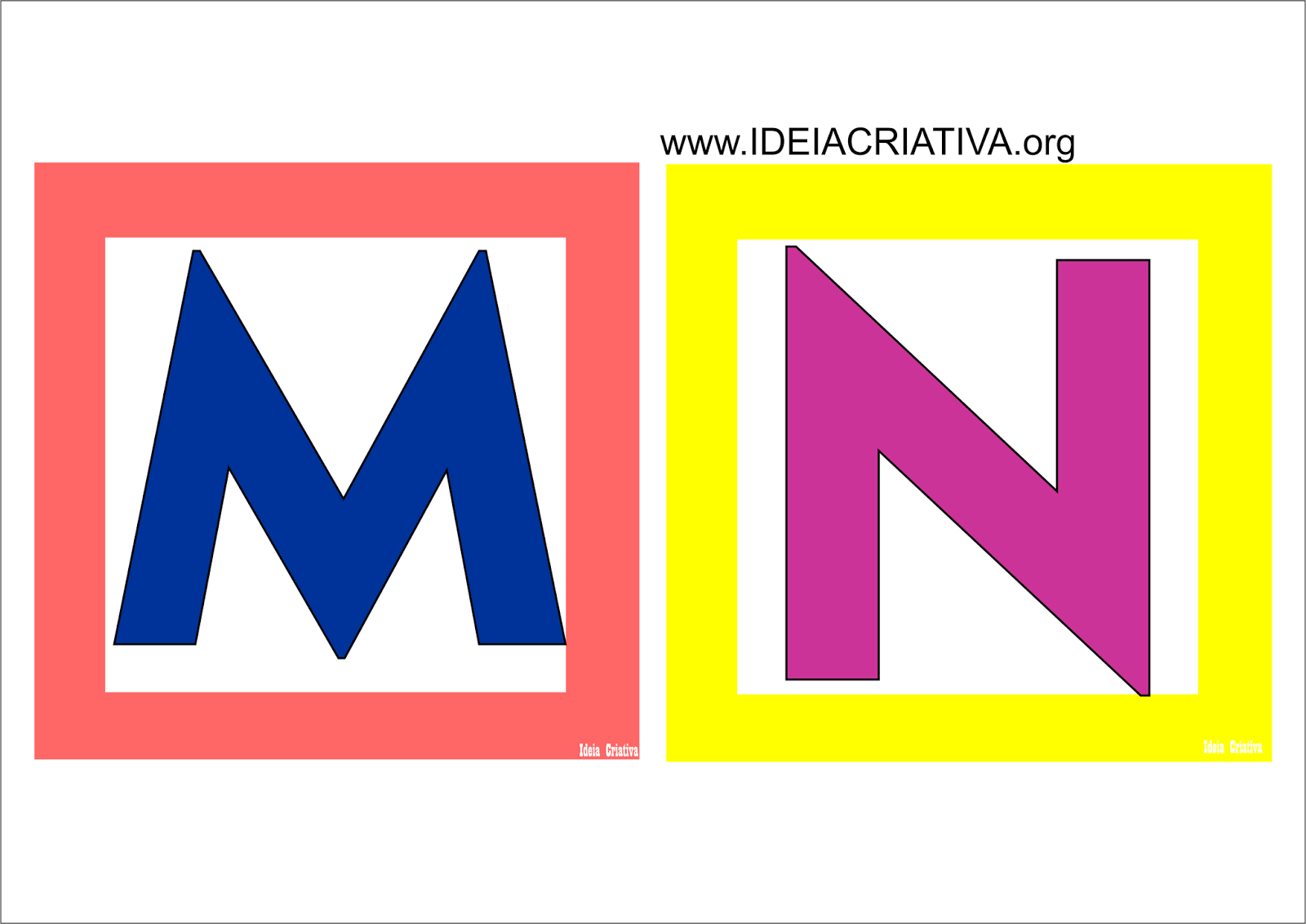 Alfabeto Quadradinho Colorido para Imprimir Grátis