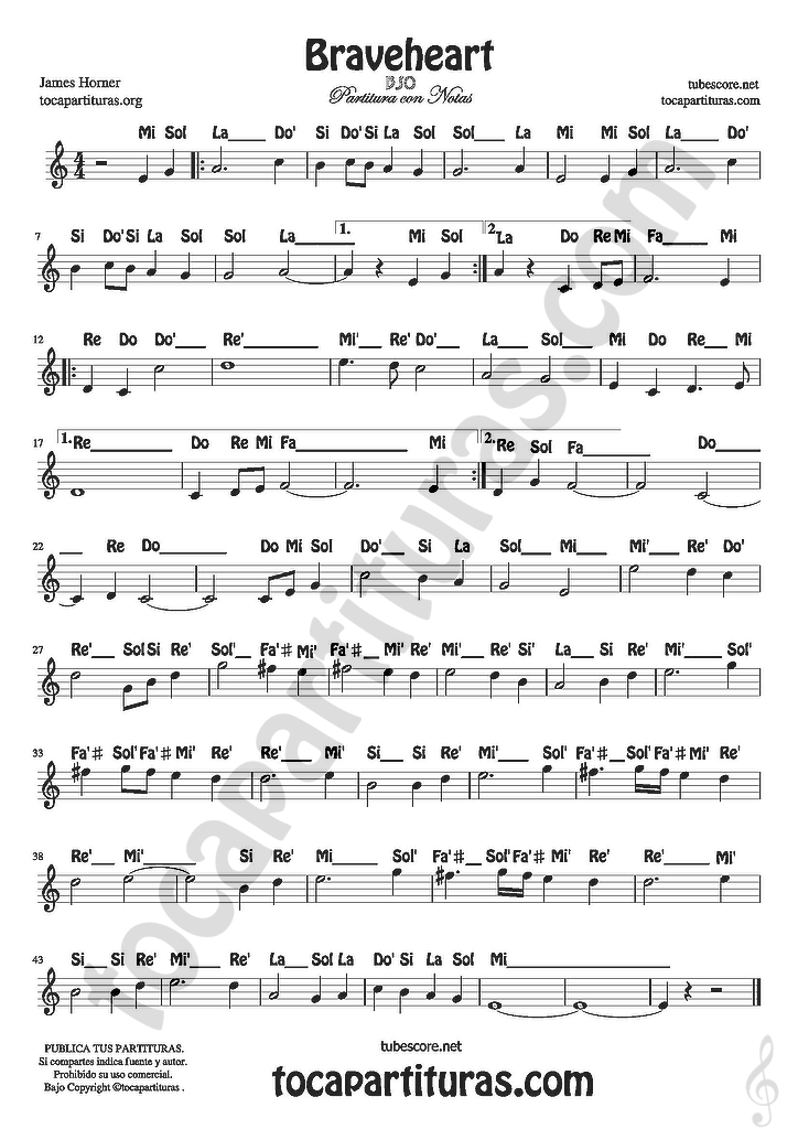 diegosax: 10 Partituras con Notas de las Mejores Bandas Sonoras 10 ...