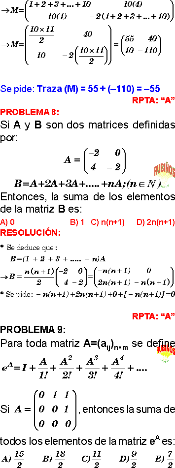 MATRICES EJERCICIOS RESUELTOS PDF