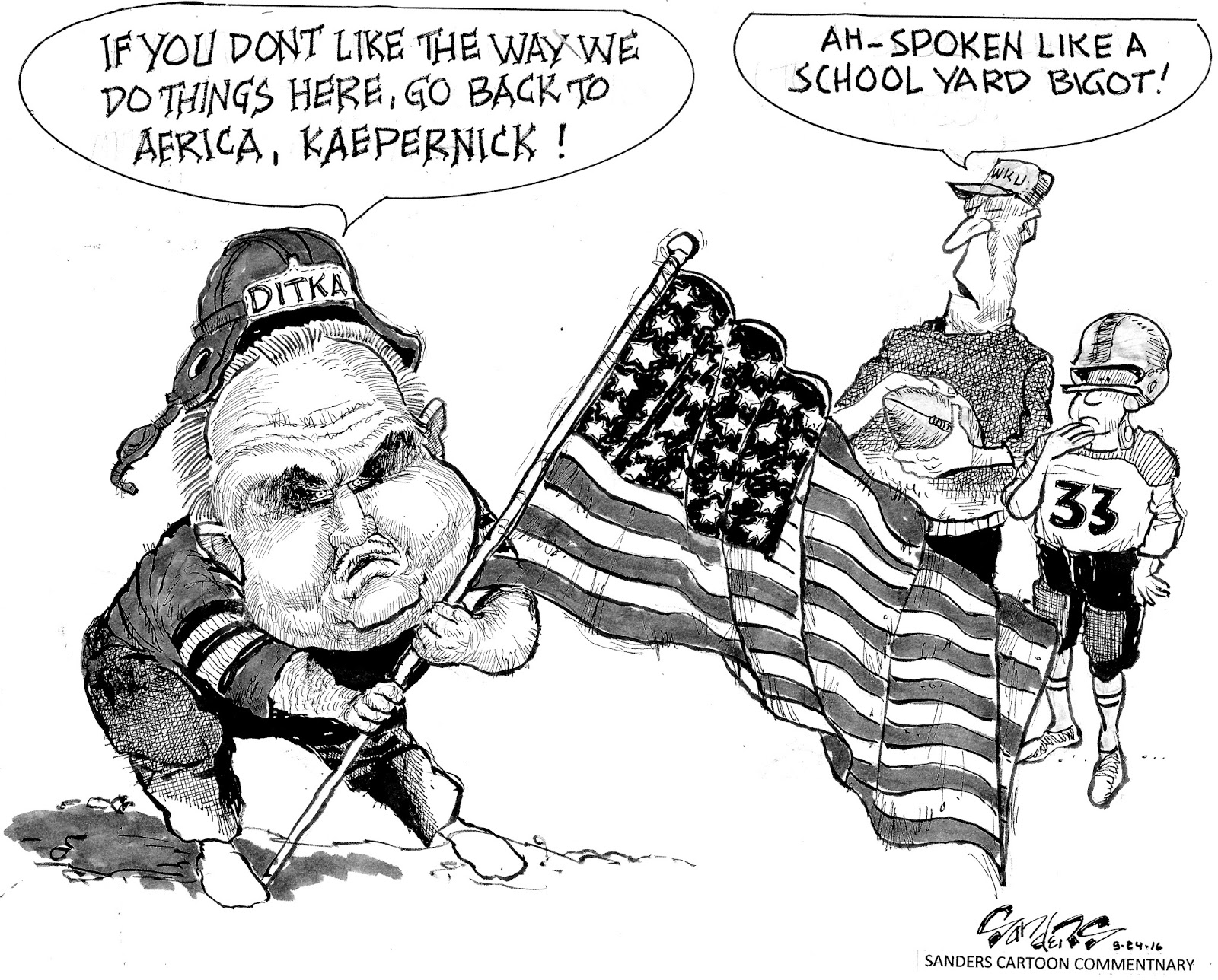 Sanders cartoon/commentary