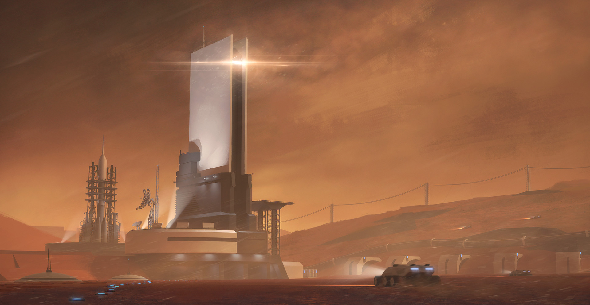 Mars colony by Peter Silva | human Mars