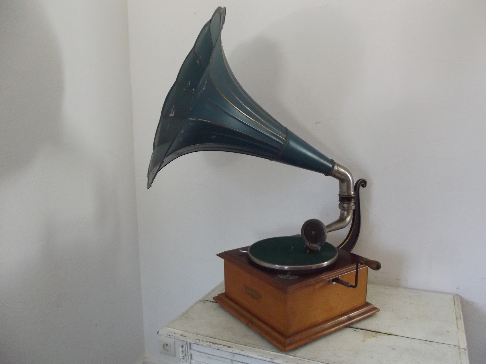gramophone phonographe a pavillon peerless phone reproducteur pathé 10 ...