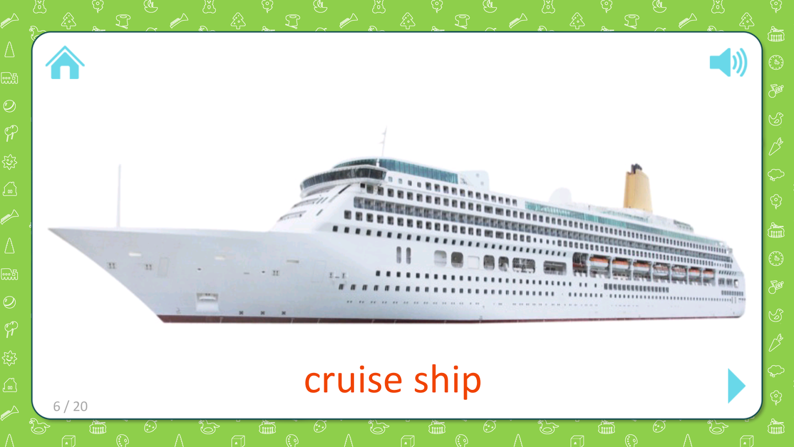 Flashcards for Kids: Cruise Ship - Transportation - Flashcards for Kids