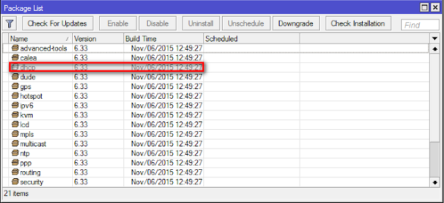 Cara Disable dan Enable Package Mikrotik Cara Disable dan Enable Package Mikrotik