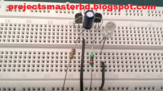 Simple Flashing LED Circuit using transistors - ProjectMaster