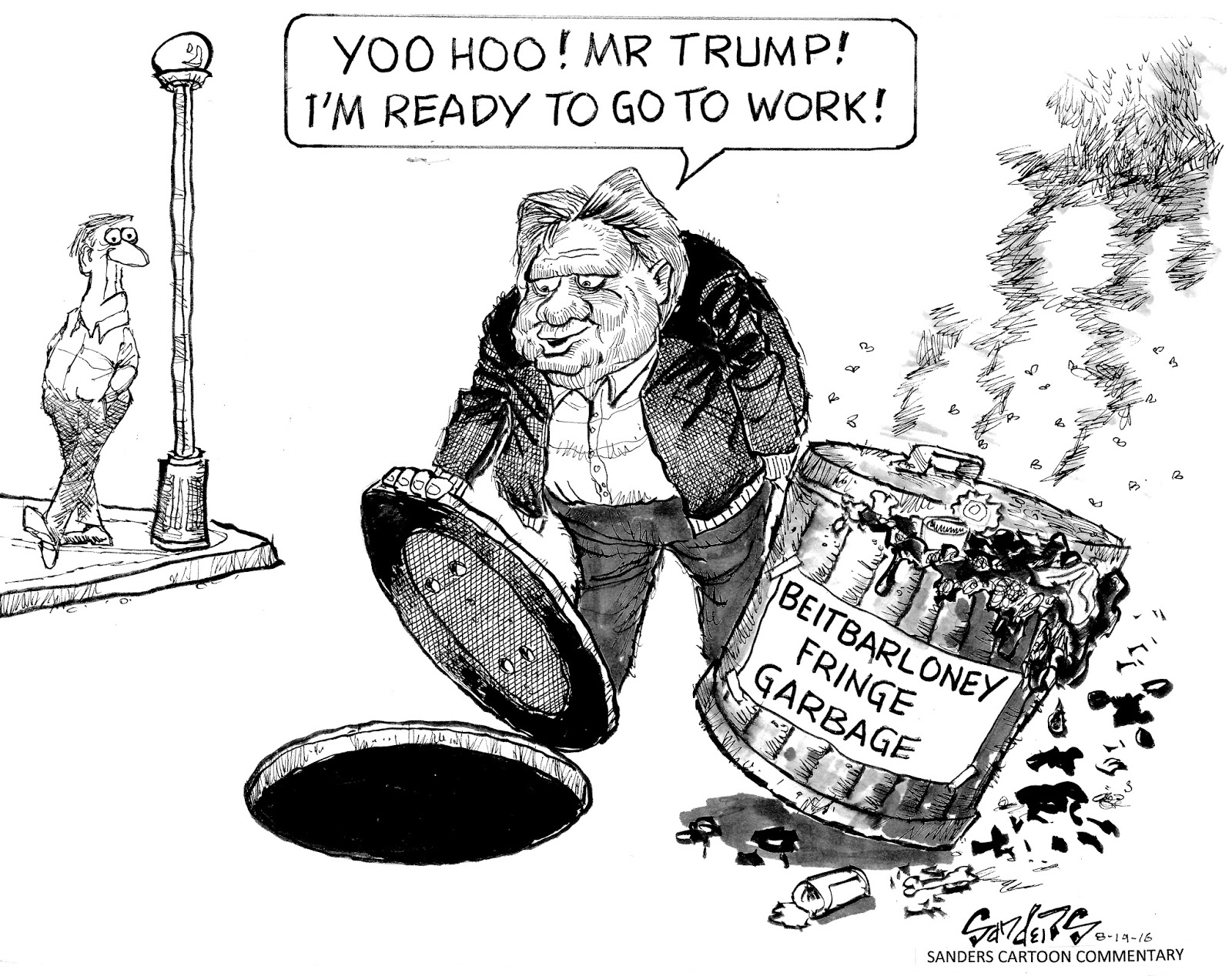 Sanders cartoon/commentary