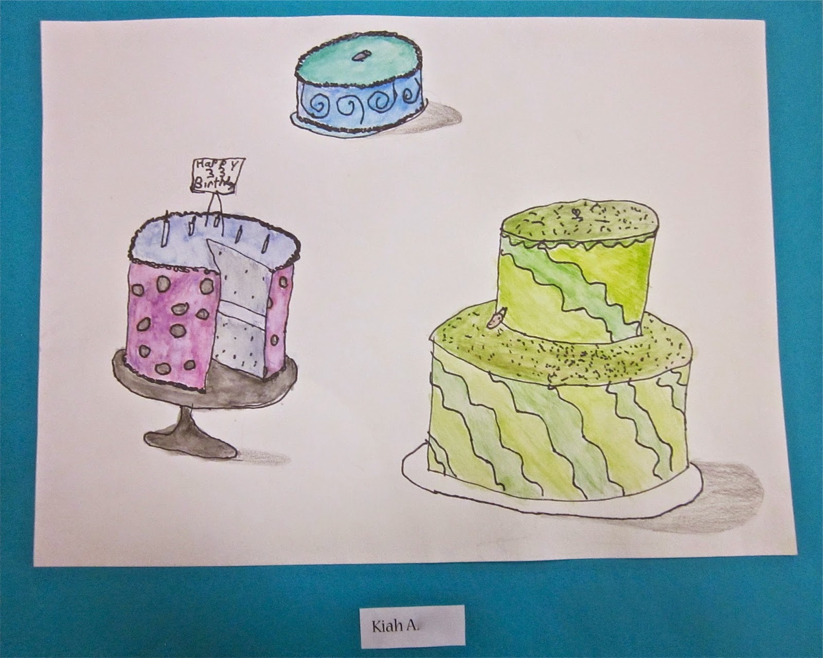 Student Art Gallery: 2014-15 Cake Still Life Paintings