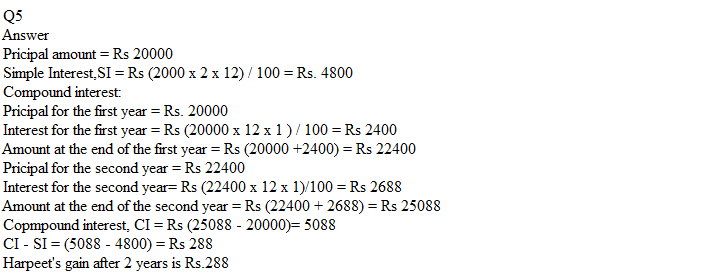 RS Aggarwal Class 8 Maths Compound Interest