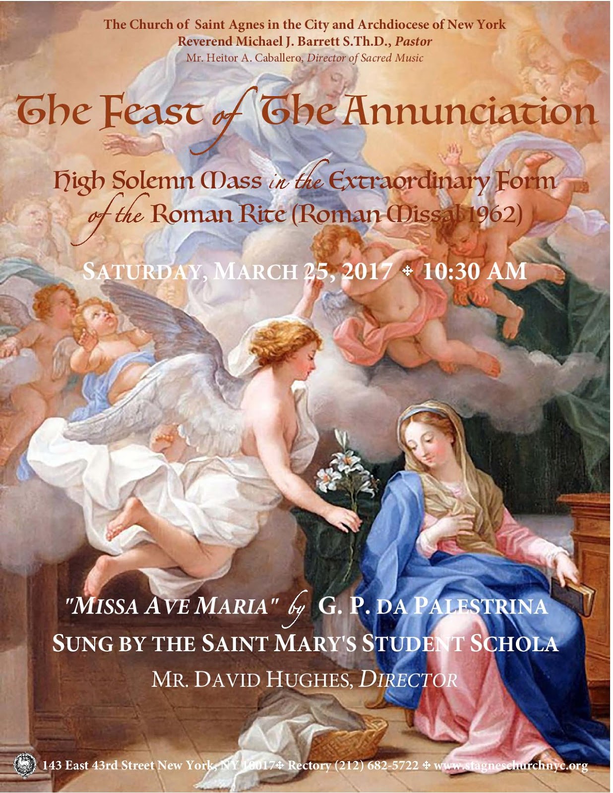 New Liturgical Movement: Palestrina Mass for the Annunciation in New ...