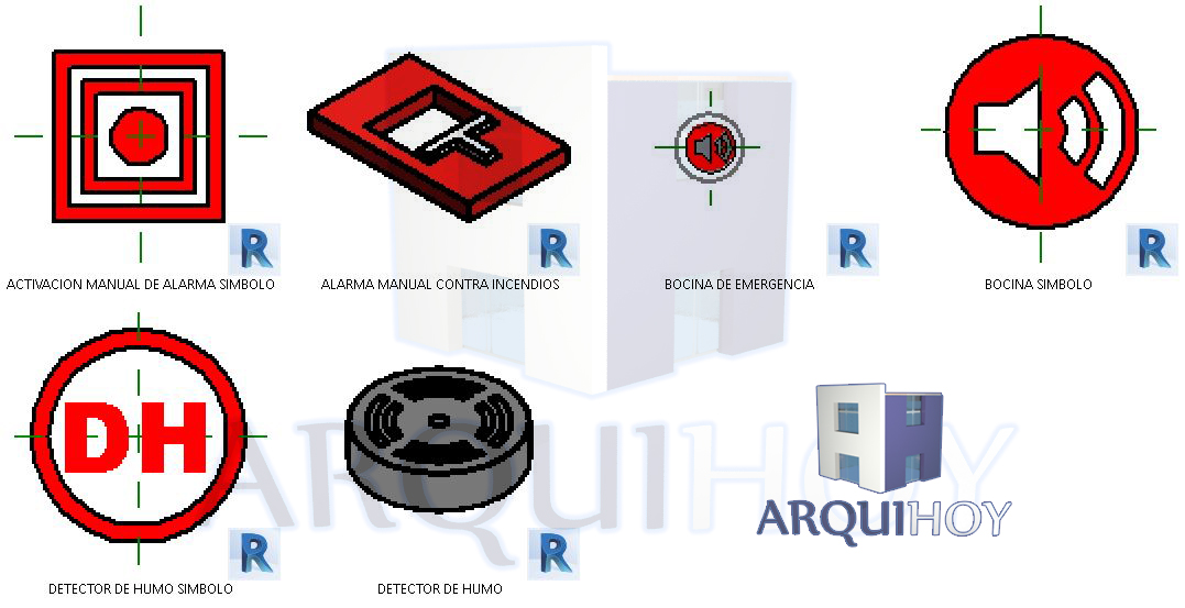Familia alarmas contraincendios / Family Fire Alarm (RFA) | ArquiHoy-Revit