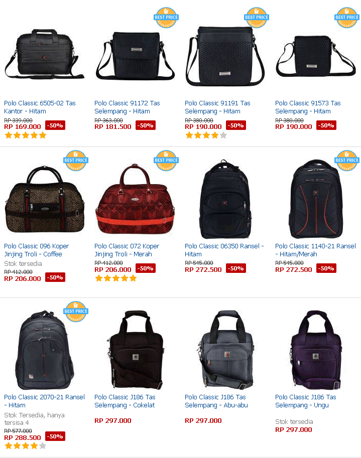 Daftar Harga Tas Polo Classic