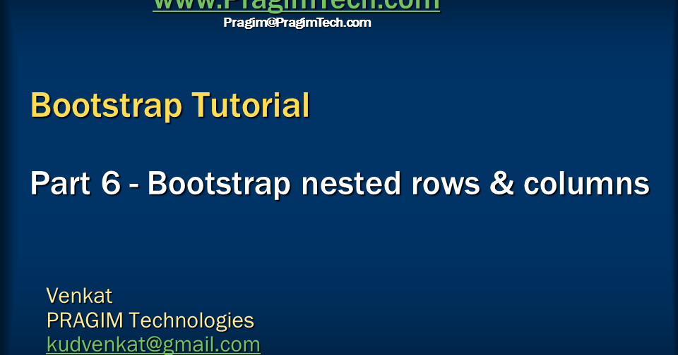 Sql Server Net And C Video Tutorial Bootstrap Nested Rows And Columns