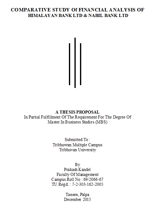 Thesis of Master Degree In Business Studies: Tribhuvan University ...