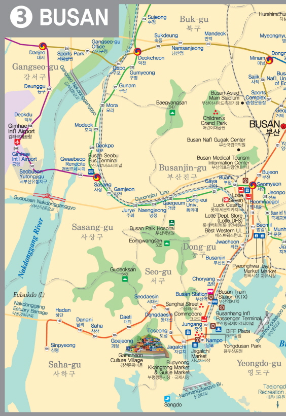 Mapas turísticos de Busan - Conmimochilacuestas