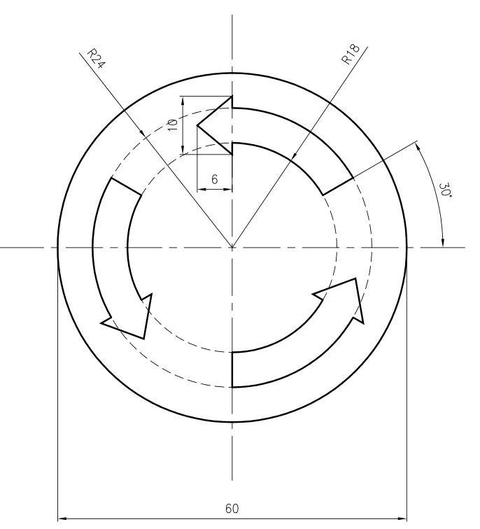 TIC I.E.S. LAS SABINAS 1ºBACH: AutoCAD Práctica 21: Matriz polar