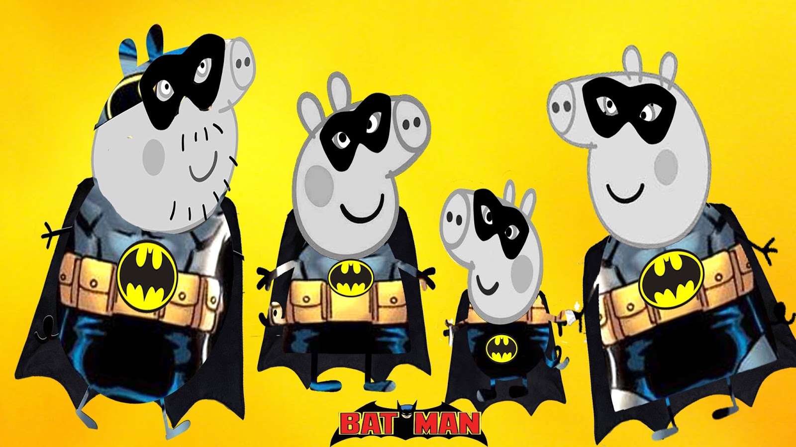 MyFunToys: Peppa Pig Family Disfraces Bat Man familia de superhéroes ...
