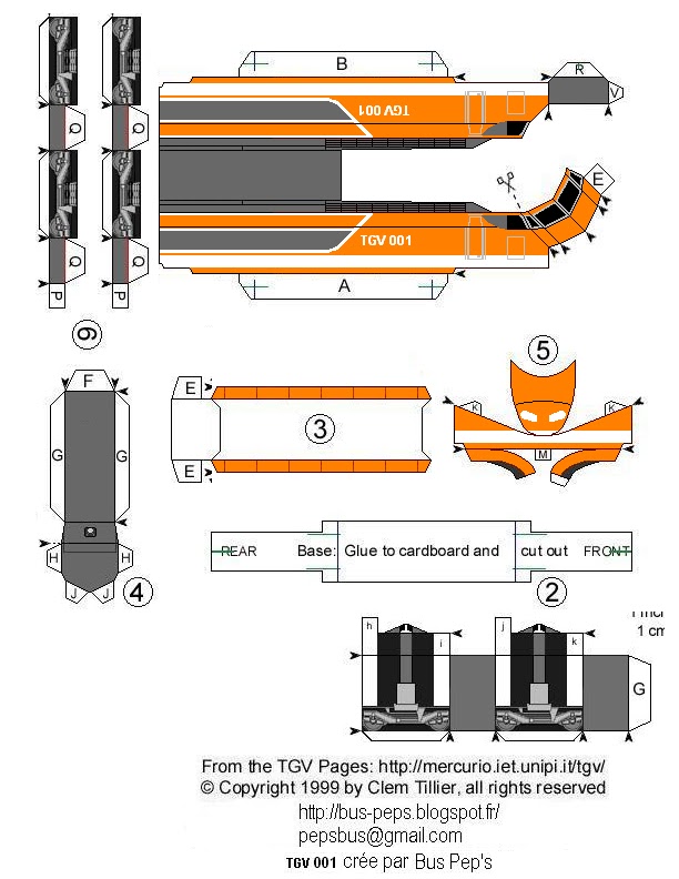 Maquette papier 47: TGV 001