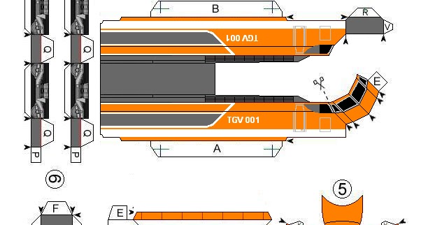 Maquette papier 47: TGV 001