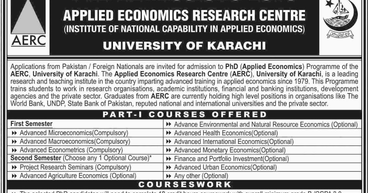 University of Karachi (UOK) PhD Admissions Open 2019 - Computer Zila